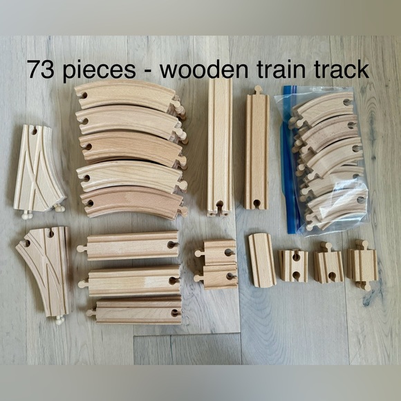Thomas & Friends | Toys | Wooden Train Set Track Pieces 73 Ea | Poshmark